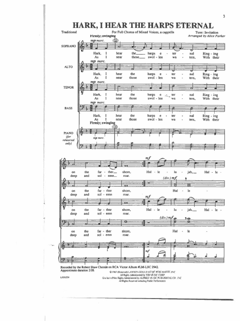 Hark I Hear The Harps Eternal - SATB | PDF