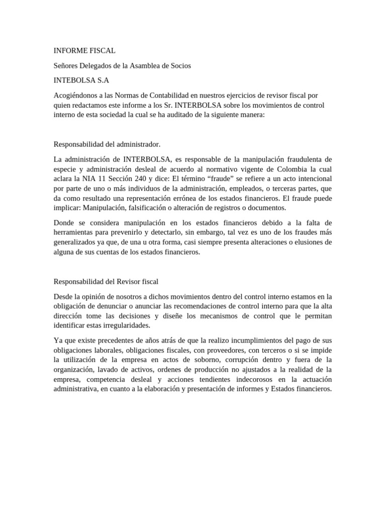 Informe Fiscal | PDF