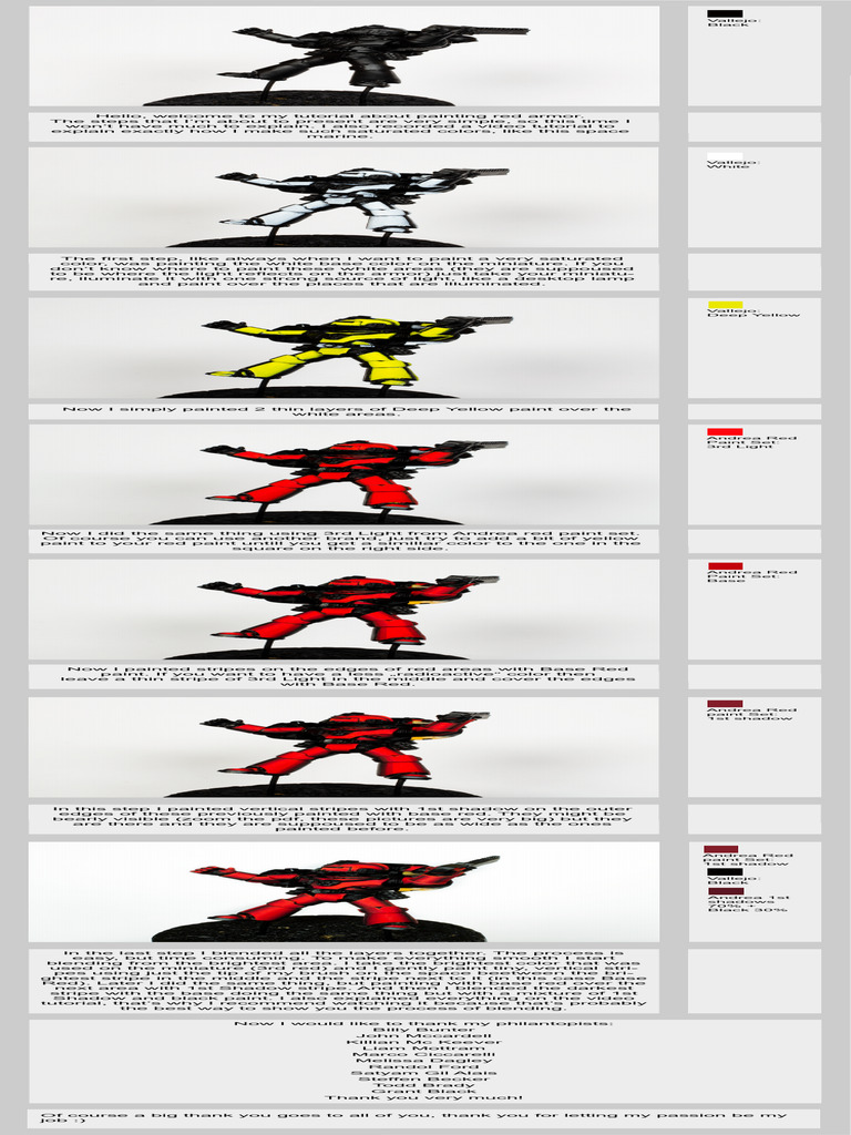 Painting Red Armor Tutorial | PDF | Color | Image Processing