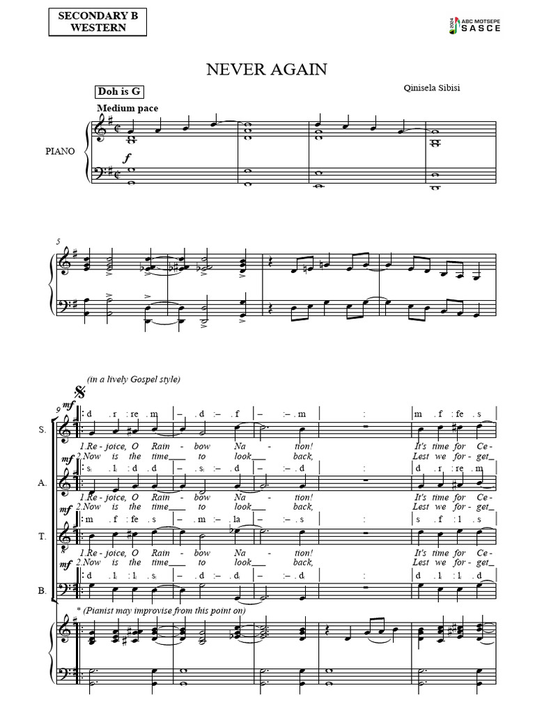 2024 ABC Motsepe Sasce Secondary Mixed Choirs - pdf-1 | PDF