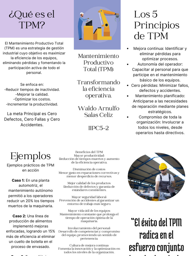 8 Pilares del Mantenimiento Productivo Total | PDF | Producción y ...