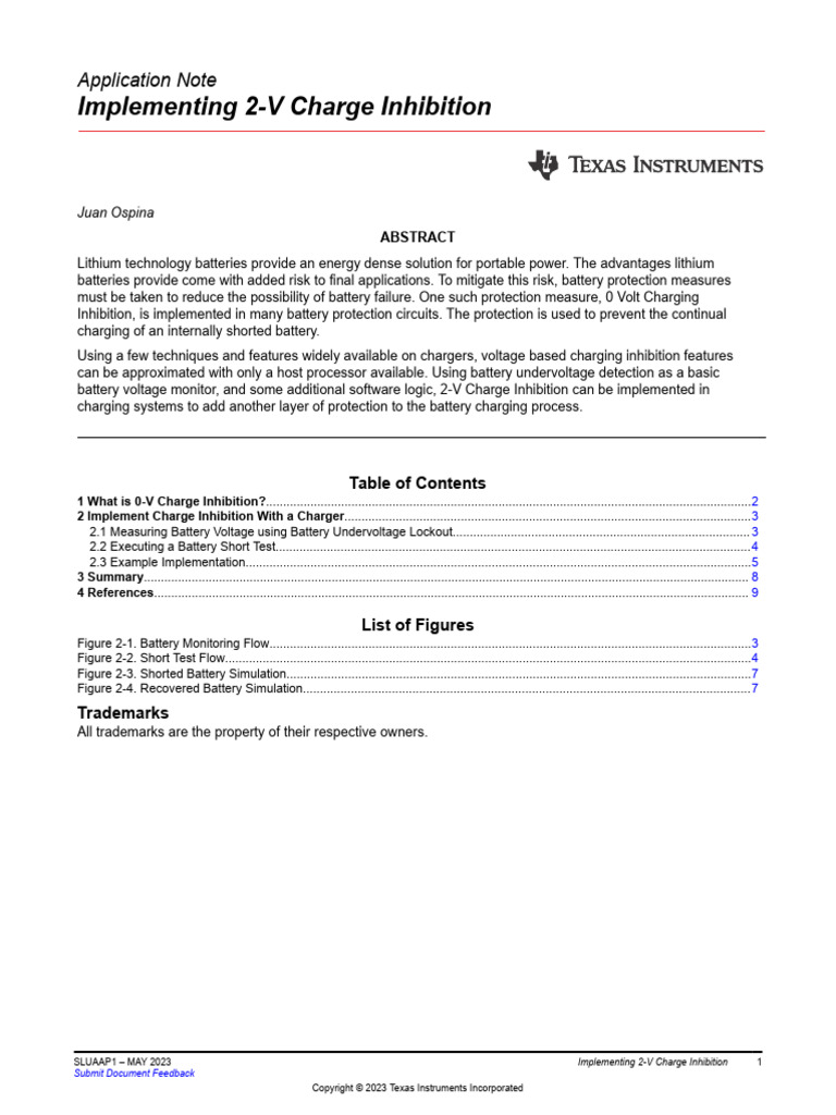 Implementing 2-V Charge Inhibition | PDF | Battery Charger | Voltage