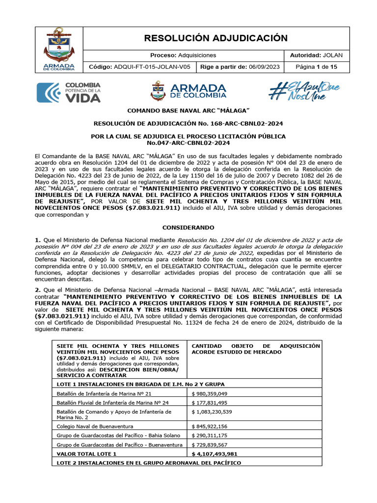 Resolucion de Adjudicacion | PDF