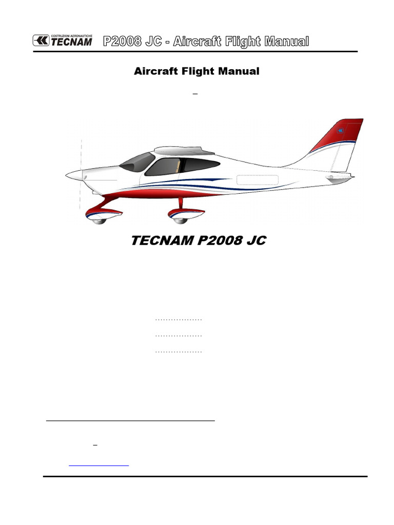 POH Tecnam P2008JC - Ver1.0 | PDF | Aviation | Aircraft