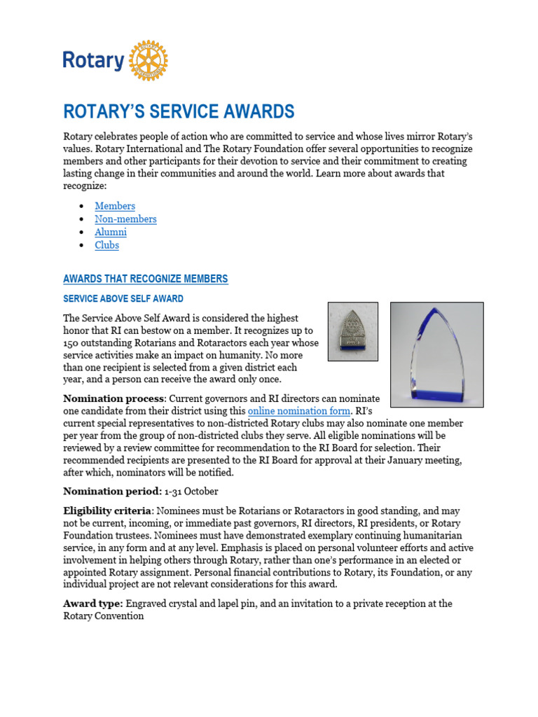 Rotarys Service Awards en | PDF