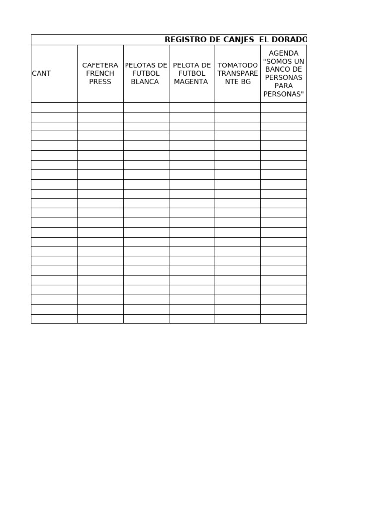 Registro de Canges BG | PDF
