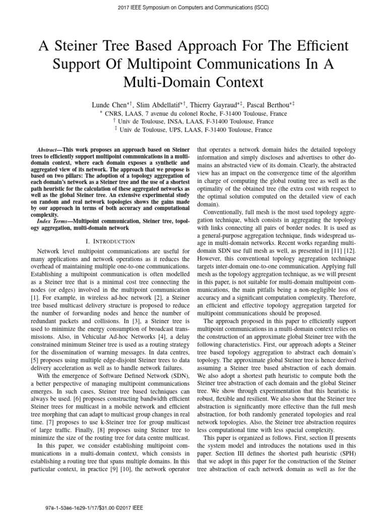 TK-04-A Steiner Tree Based Approach For The Efficient Support of ... TK-04-A Steiner Tree Based Approach For The Efficient Support of ...