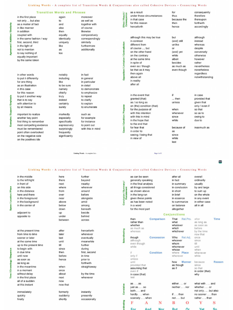 Linking Words | PDF