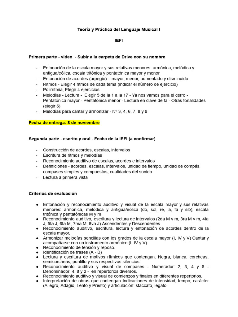 IEFI - Lenguaje I | PDF