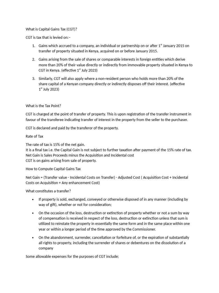 What Is Capital Gains Tax | PDF | Taxes | Capital Gains Tax