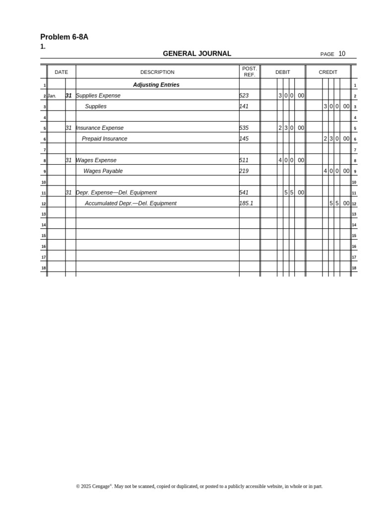 6-8A Worksheets (Workingpapers) | PDF | Debits And Credits | Business ...