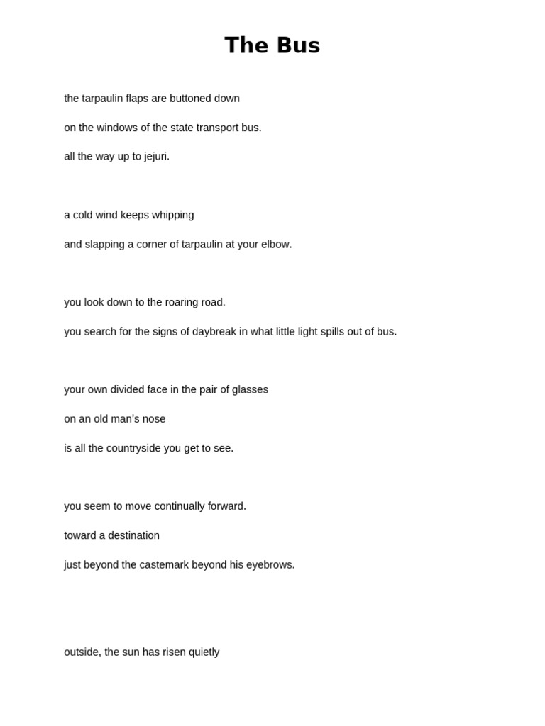The Bus | PDF | Poetry