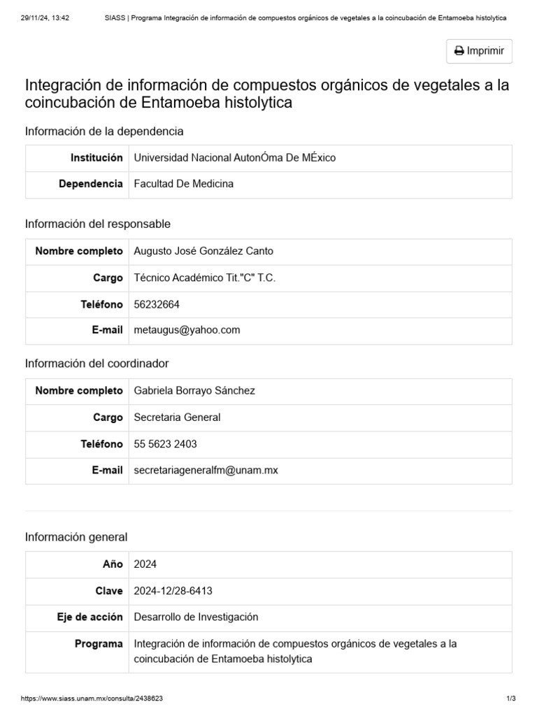 SIASS - Programa Integración de Información de Compuestos Orgánicos de Vegetales A La ...