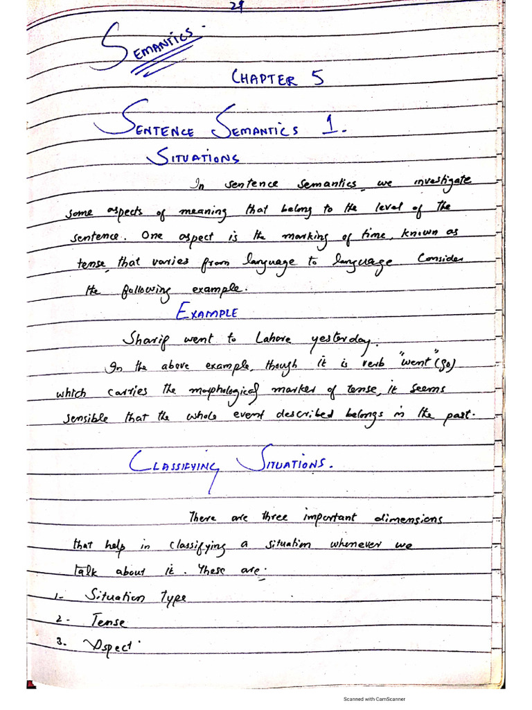 Chapter, 7 Sentence Semantics 3 | PDF