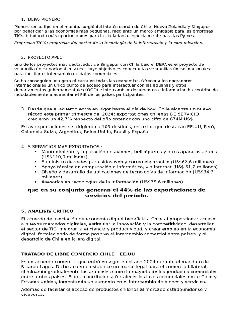 DEPA | PDF | Chile | Tecnología de información y comunicaciones