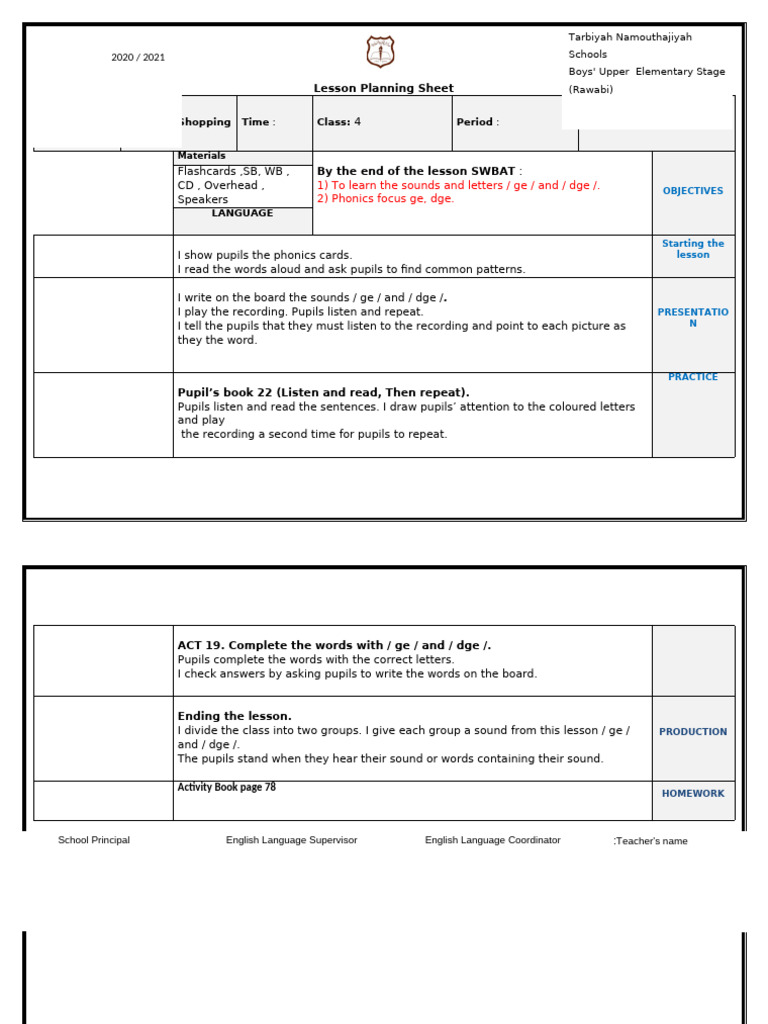 Unit 7 Lesson 7 Lesson Plan | PDF | Phonics | Language Acquisition
