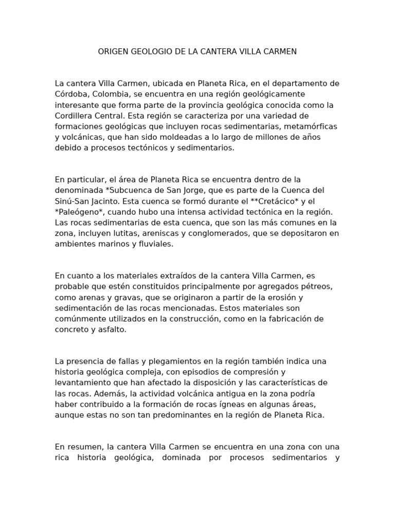 Origen Geologico | PDF