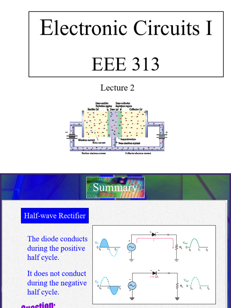EEE 313 - LECTURE 2 | PDF | Rectifier | Power Supply