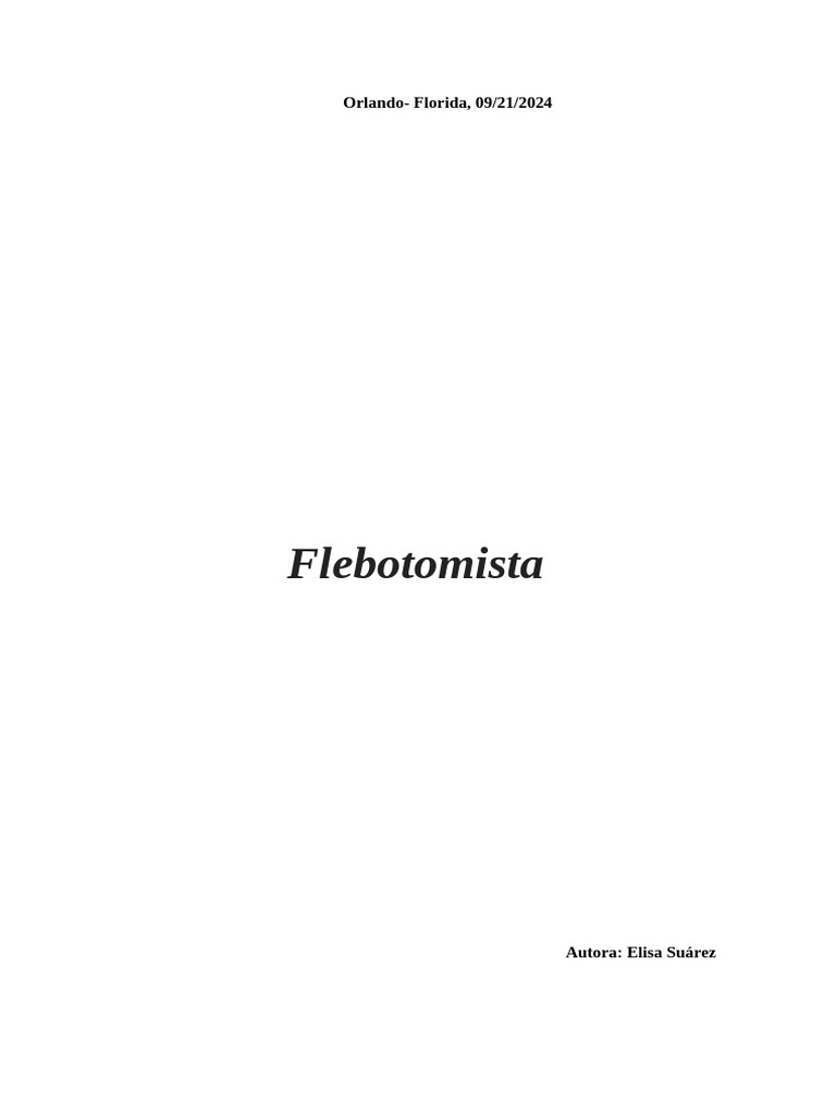 Flebotomista | PDF | Transfusión de sangre | Sangre