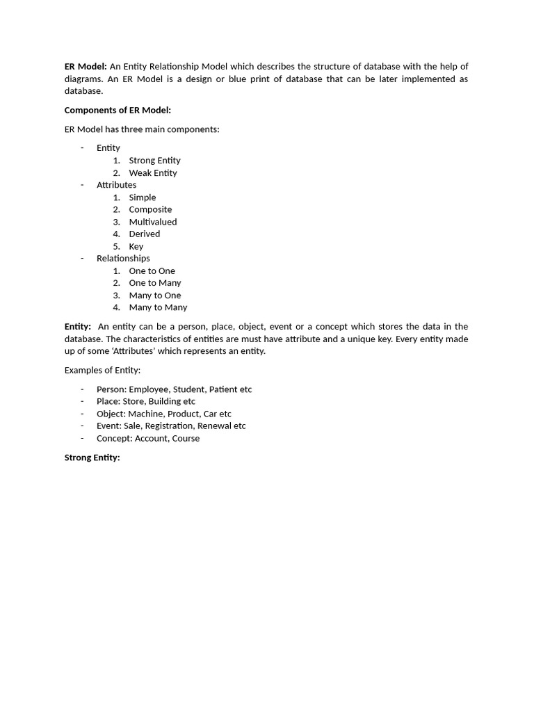 Understanding ER Model Components | PDF