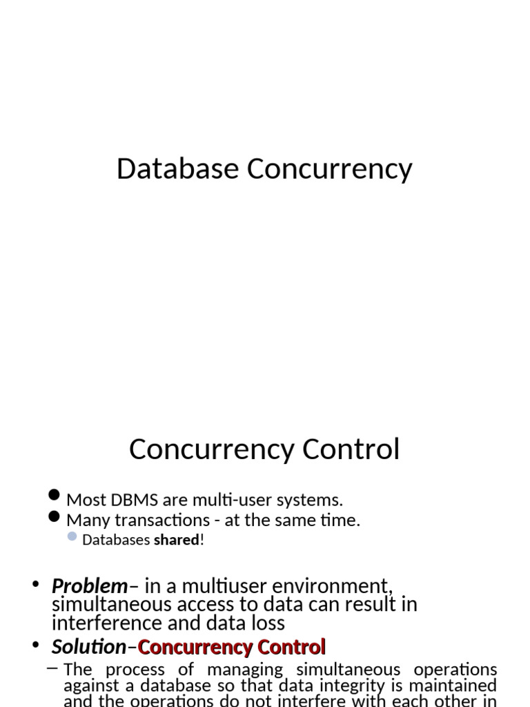 Database Concurrency Pdf Database Transaction Databases 9599