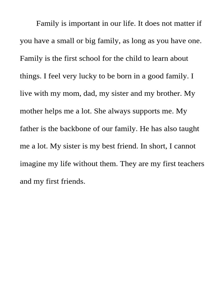 Family Is Important in Our Life | PDF