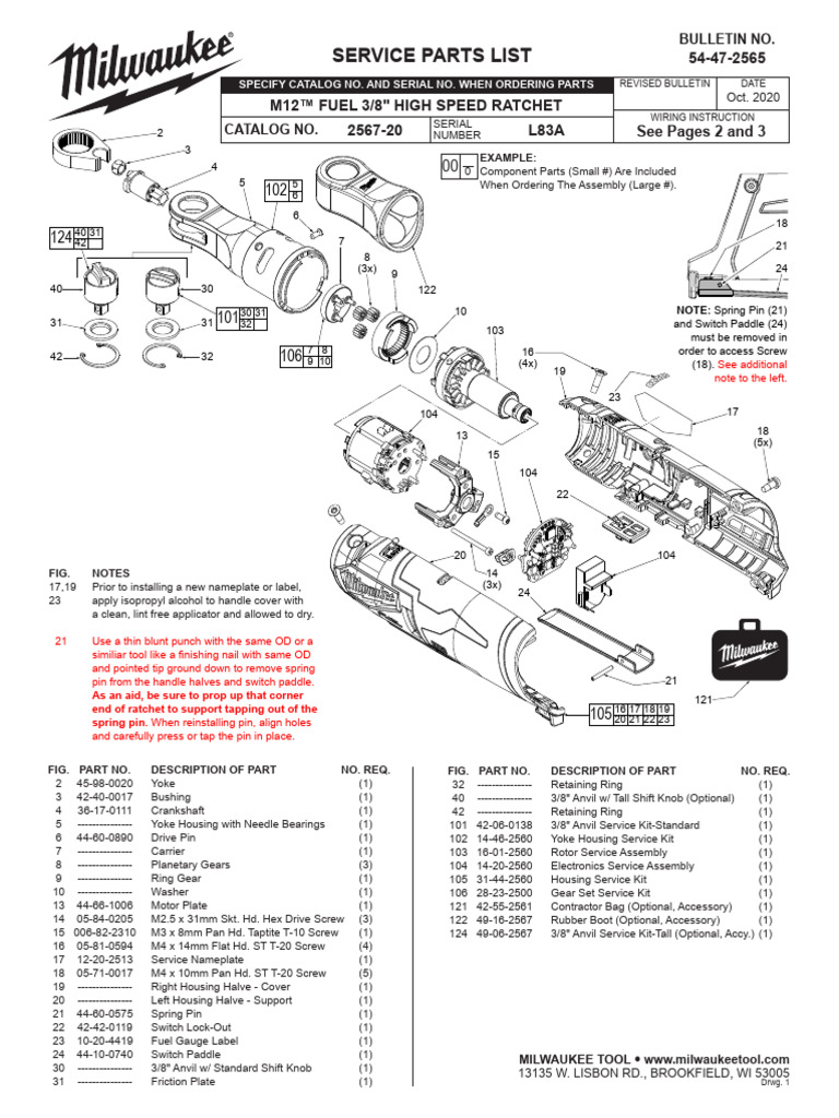 Service Parts List: Bulletin No | PDF | Manufactured Goods | Mechanical ...