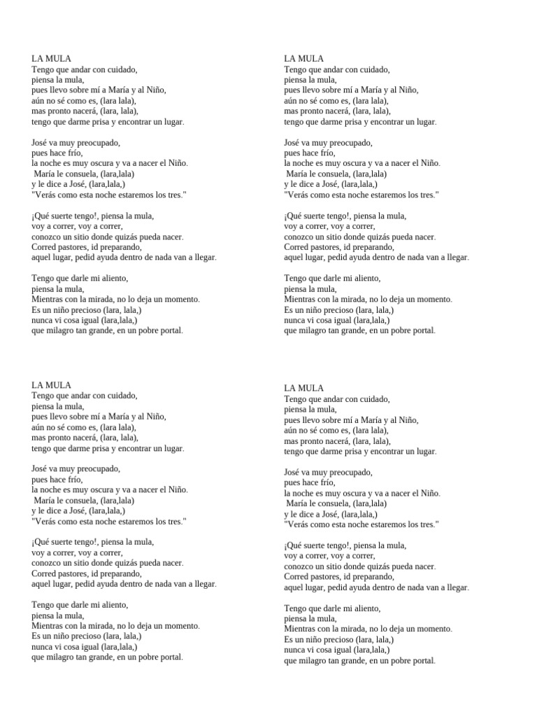 LA MULA Villancico | PDF