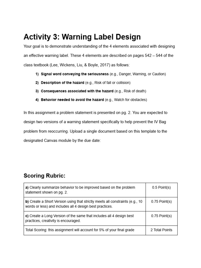 Activity 3 - Warning Label Design | PDF