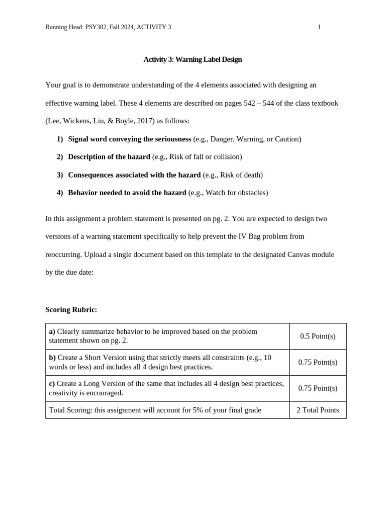 PSY 382 Activity 3 Template 7apr2024 | PDF