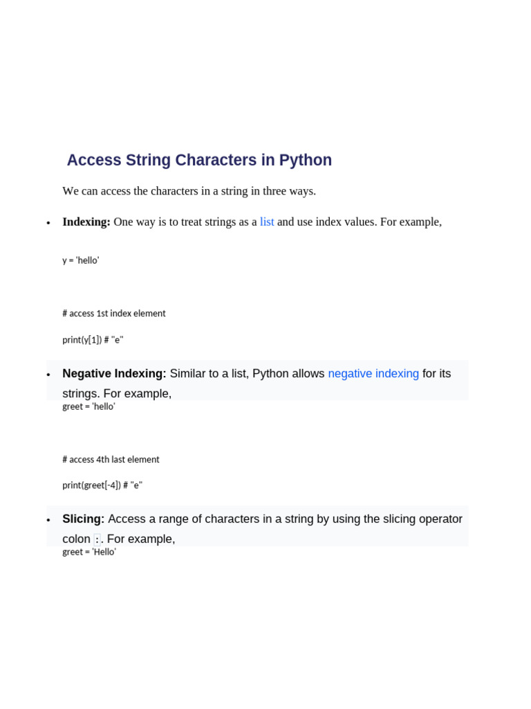 String Characters in Python | PDF