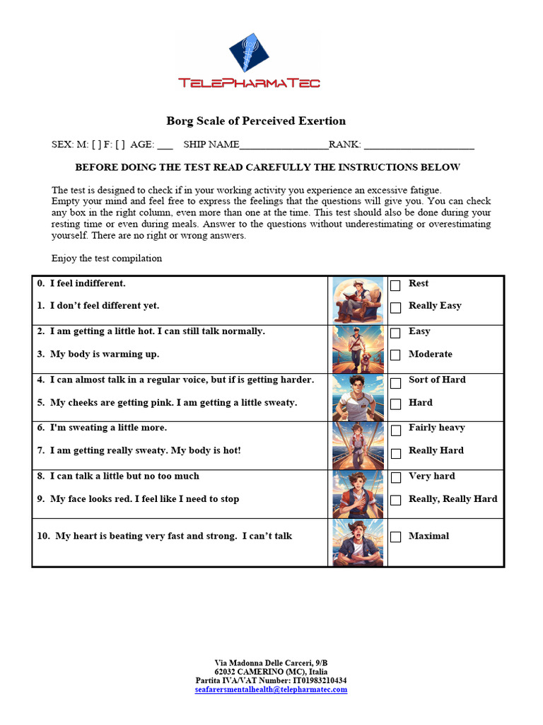 Borg Scale of Perceived Exertion - Rev 1 | PDF