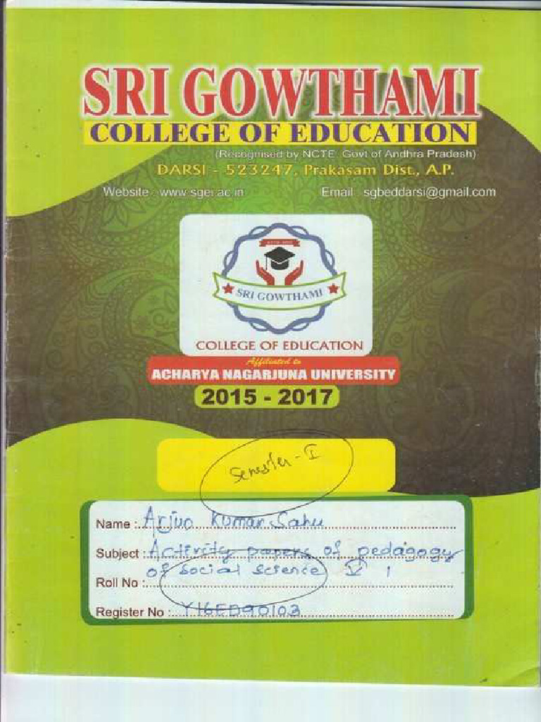 SOCIAL SCIENCE Bed 1st Semester Practical | PDF