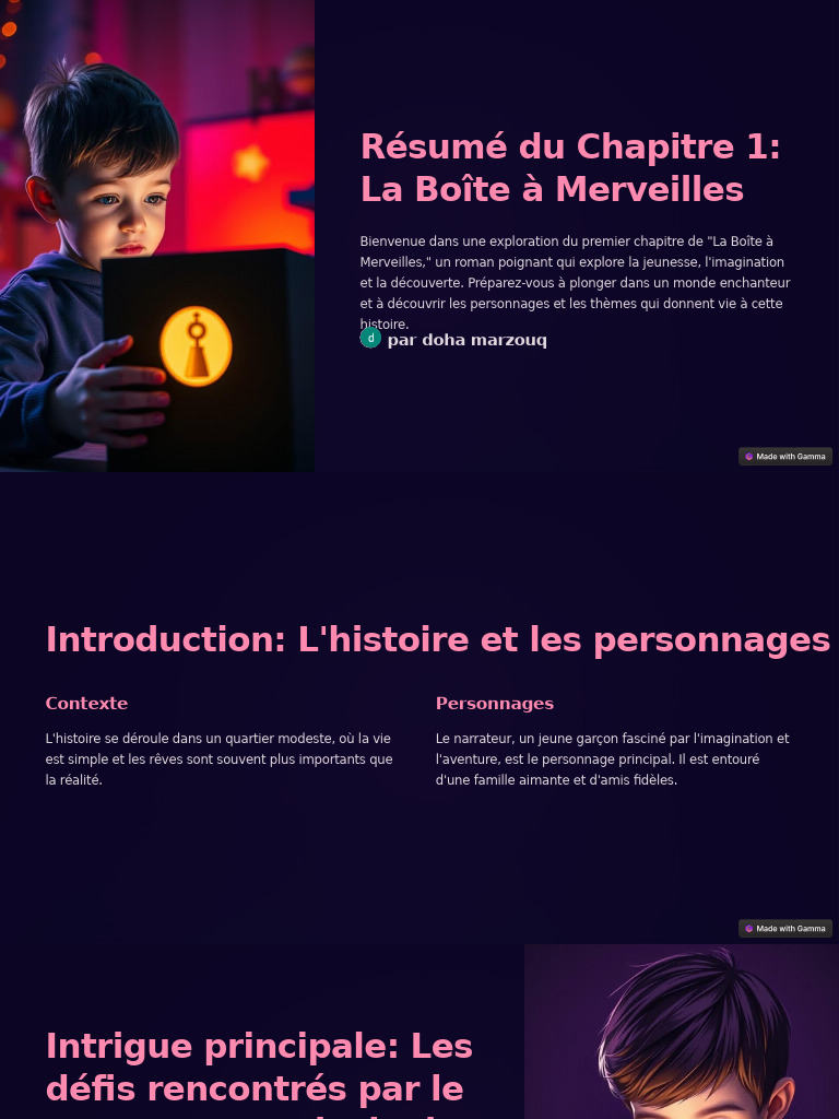Resume Du Chapitre 1 La Boite A Merveilles | PDF