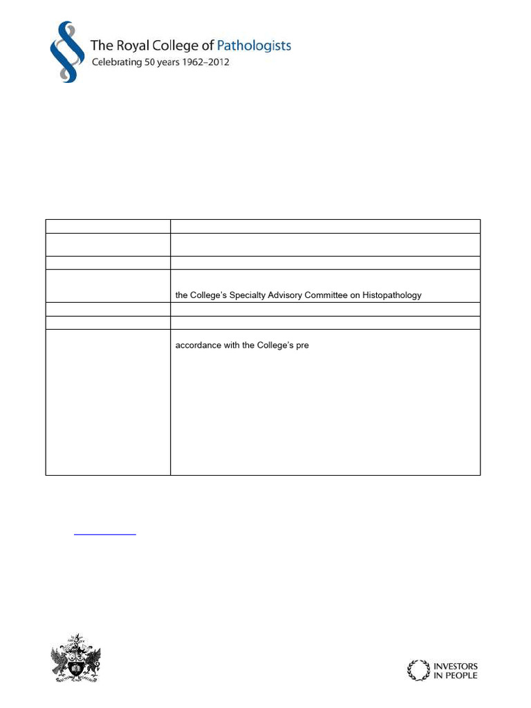 RCPath Guidelines Staffing Workload - Sep15 | PDF | Pathology | Biopsy