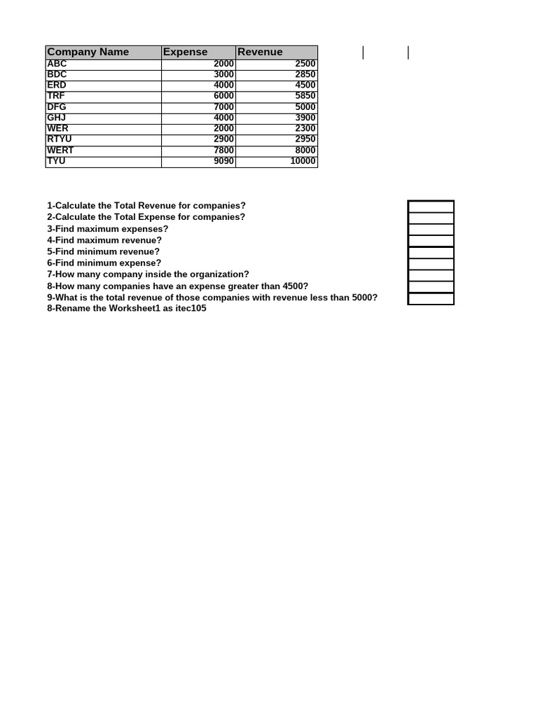 LAB4 - EXERCISE With Answer Sheet | PDF