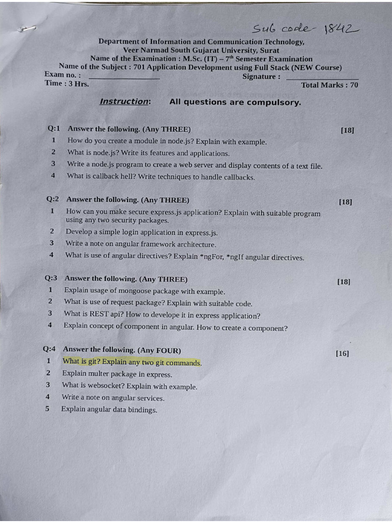 IT-7 External Paper 2019 | PDF