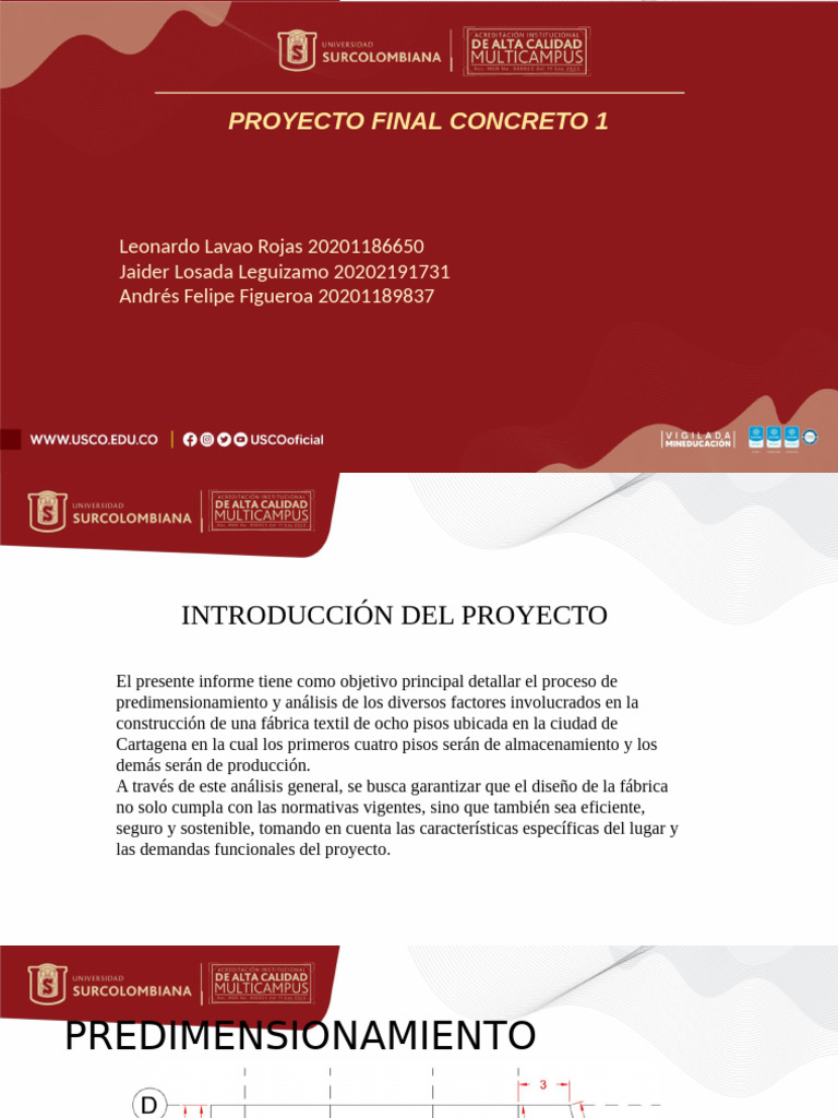 Exposicion - Proyecto Final Concreto 1 | PDF