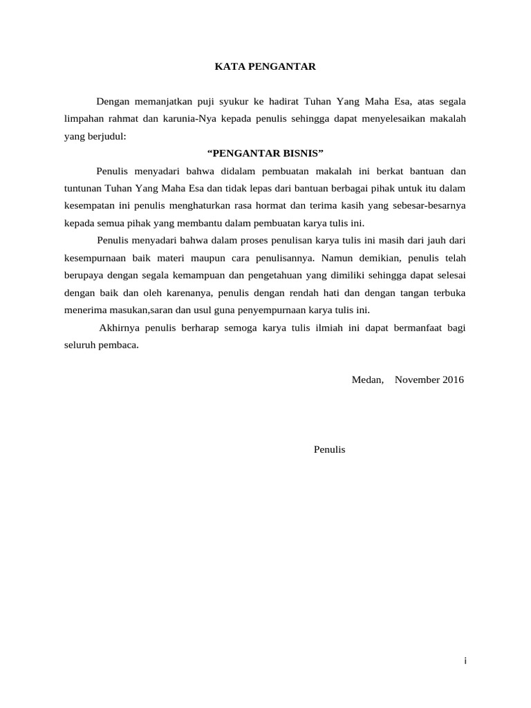 Kata Pengantar Bisnis Pdf