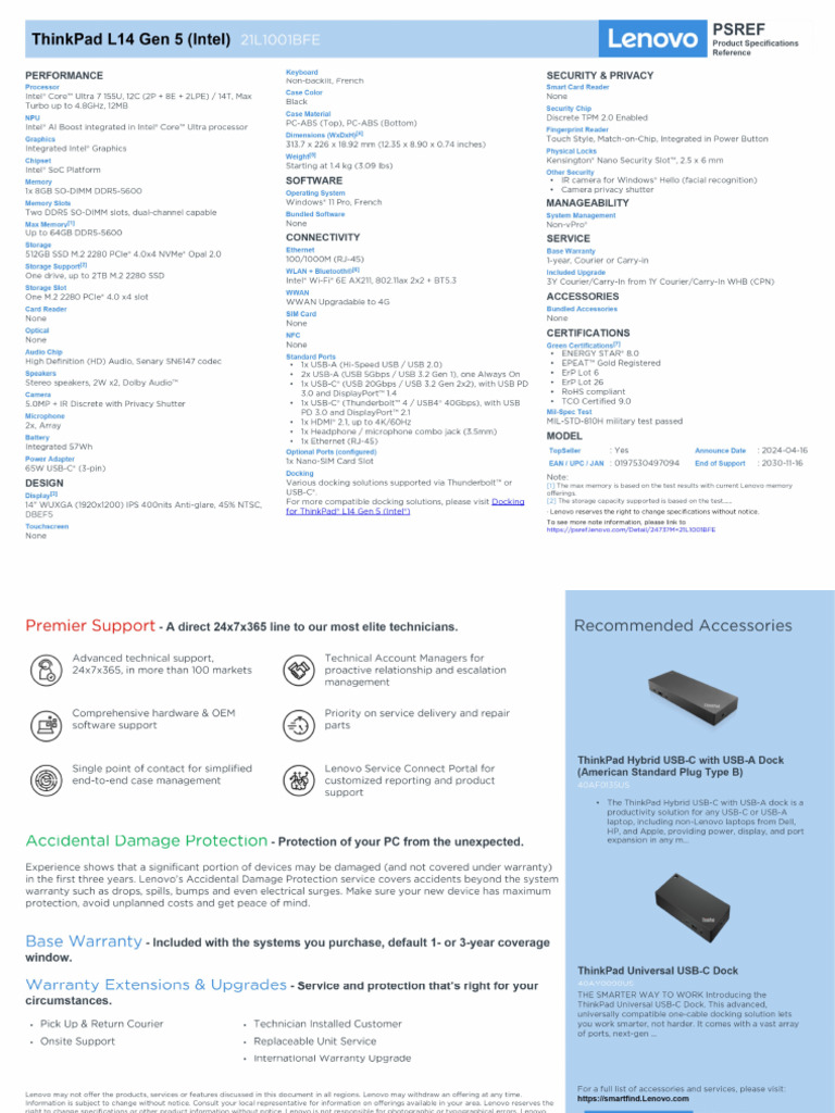L14 Gen5 Ultra7 | PDF