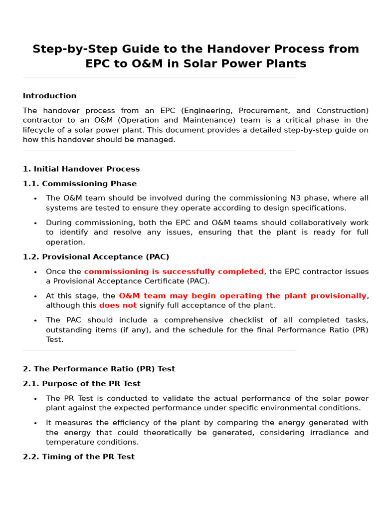 step handover epc - oem | PDF | Solar Power | Life Cycle Assessment