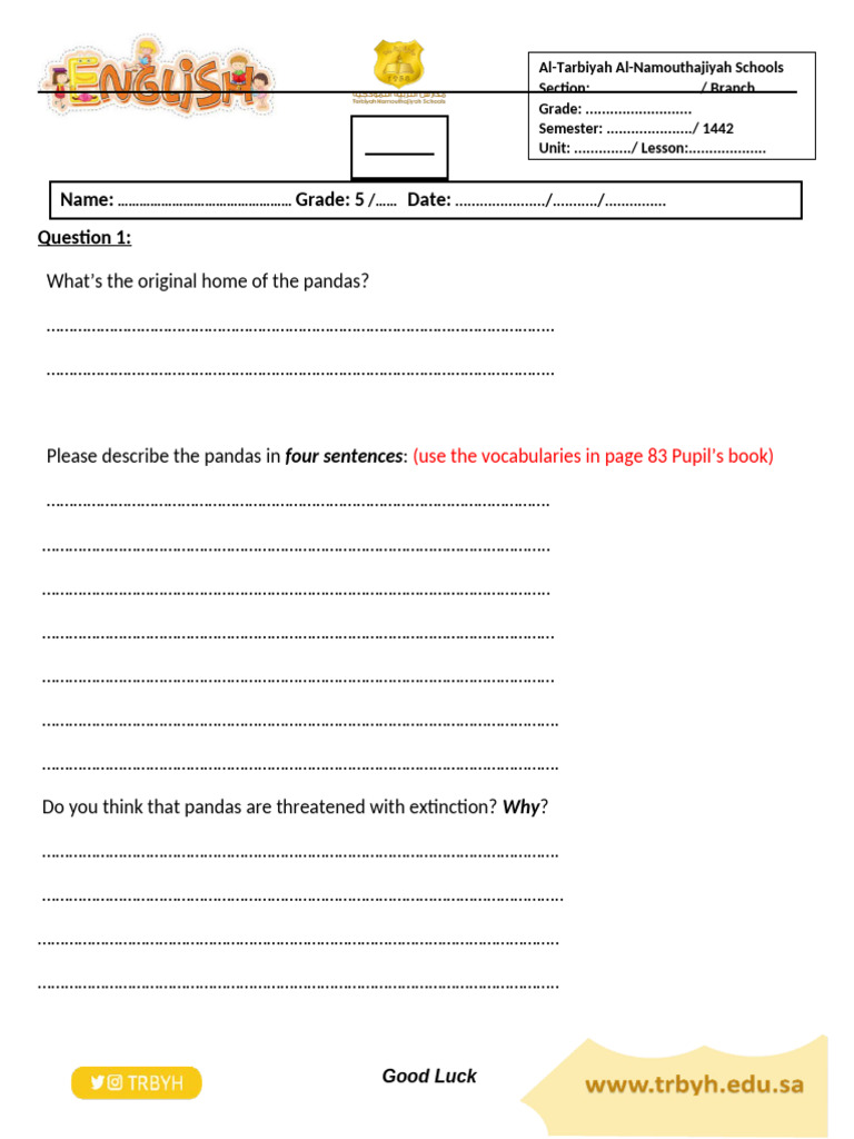 Grade 5 Unit 7 Lesson 6 Worksheet | PDF