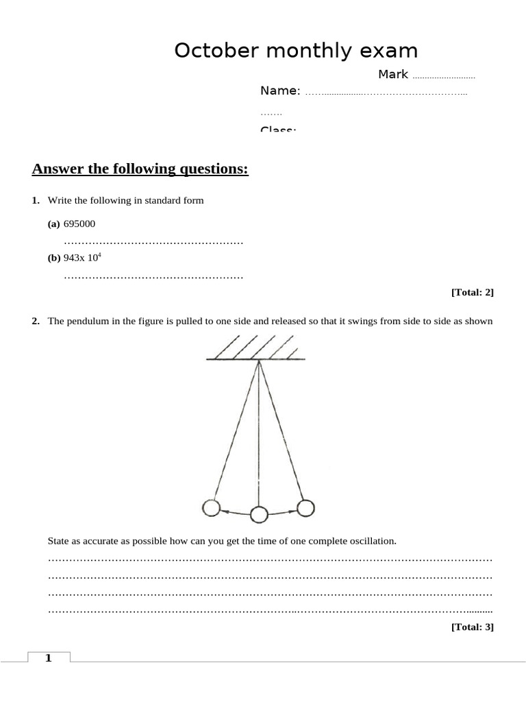 October Monthly Exam | PDF | Density | Volume