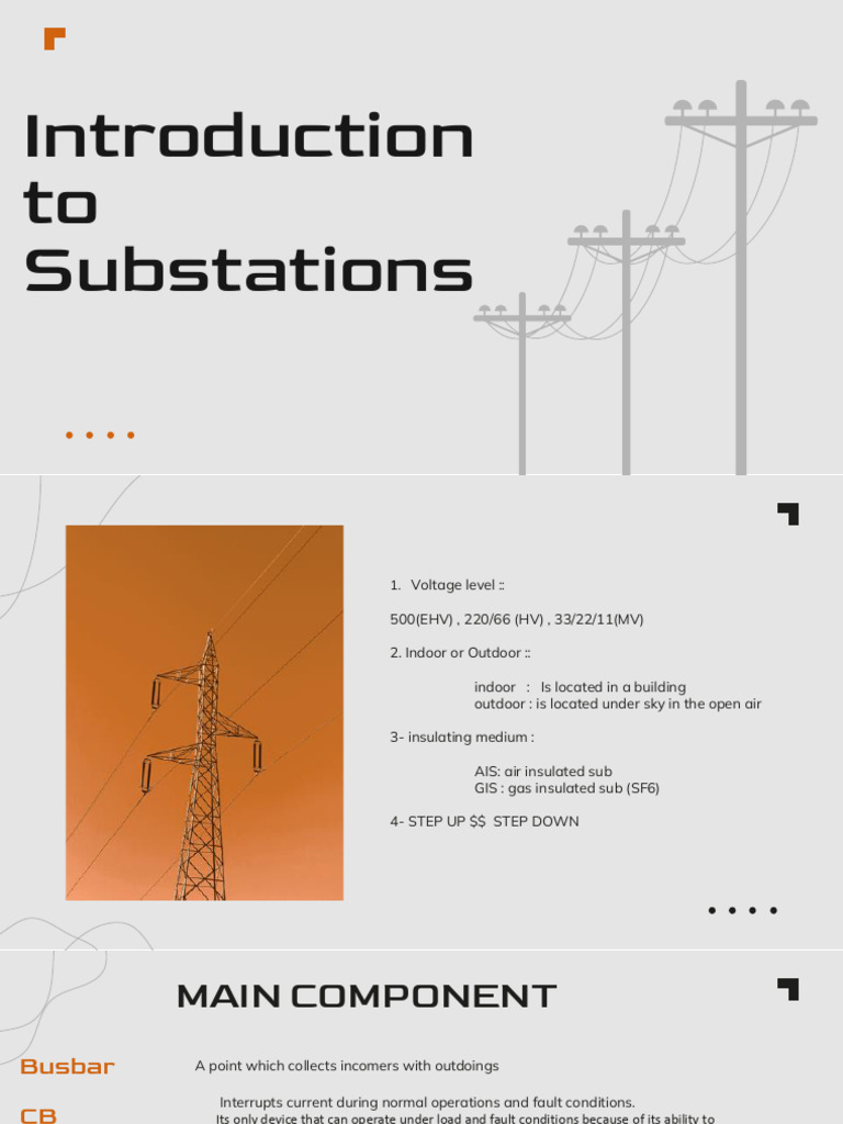 Introduction To Substation | PDF | Electrical Substation | Electric Arc