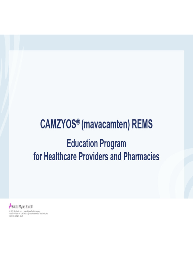 Camzyos Prescriber Education Program | PDF | Heart Failure | Pharmacy