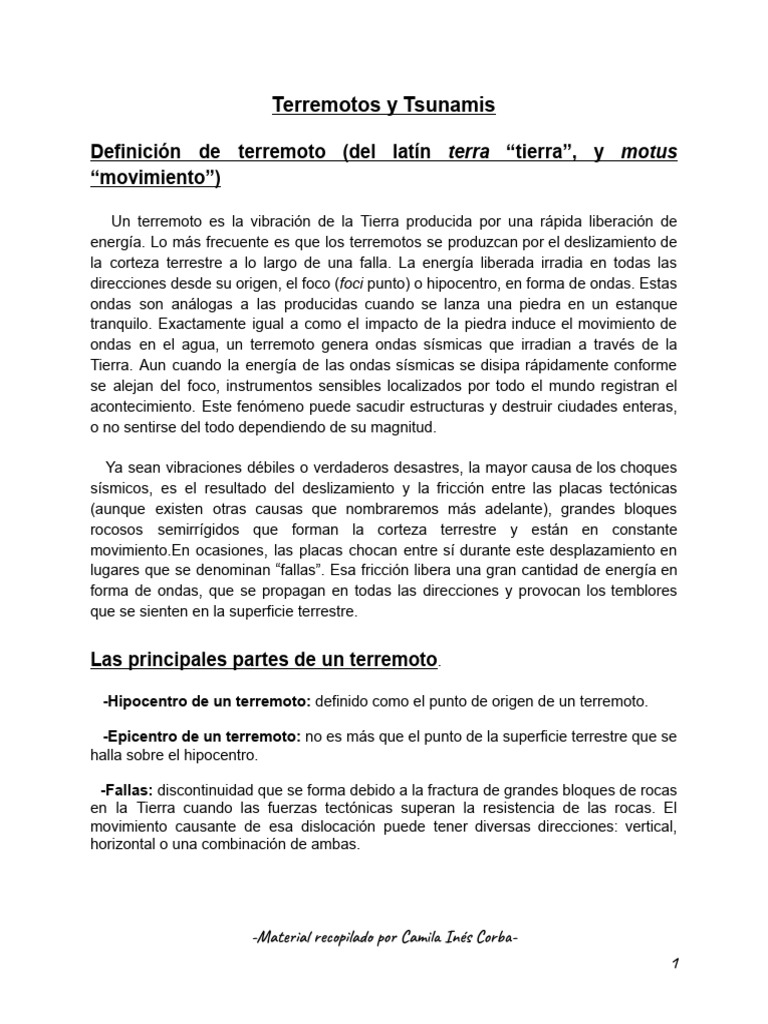 Terremotos Clase 1 | PDF | Tsunami | Temblores