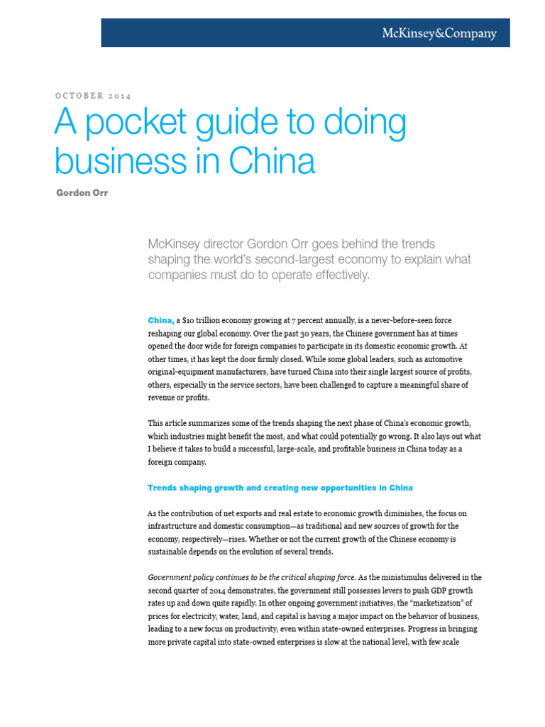 A Pocket Guide To Doing Business in China | PDF | Economic Growth ...