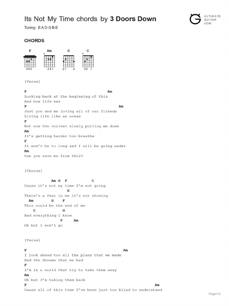 Its Not My Time Chords | PDF