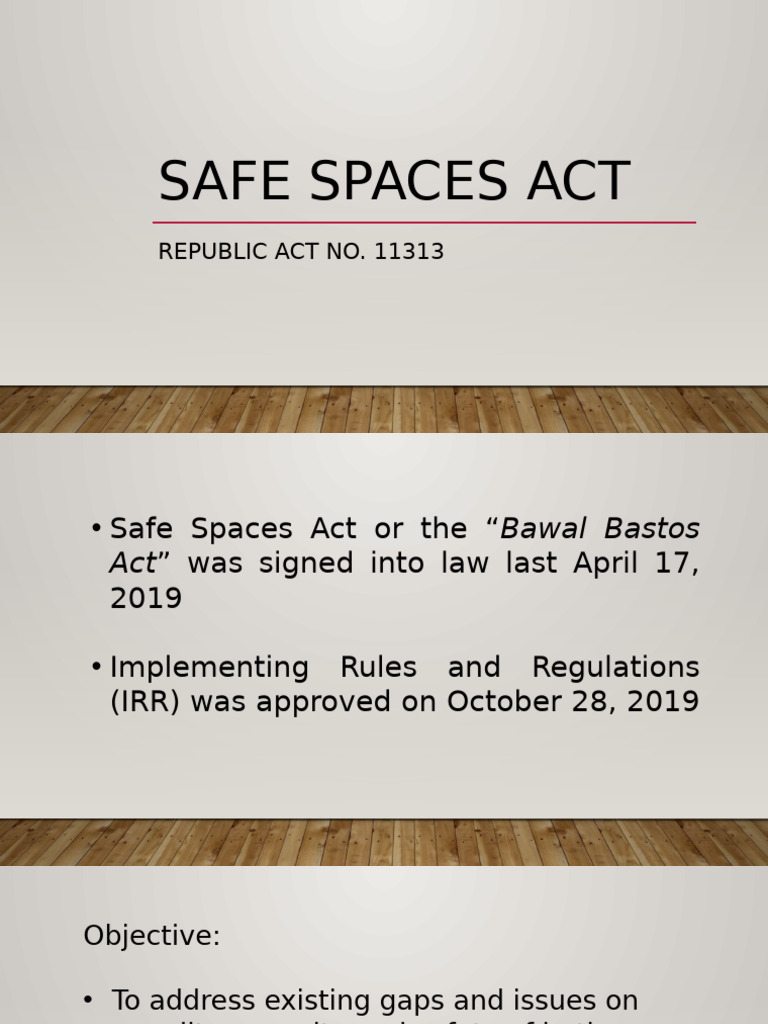 Powerpoint Presentation of Safe Spaces Act-RA-11313 | PDF | Harassment ...