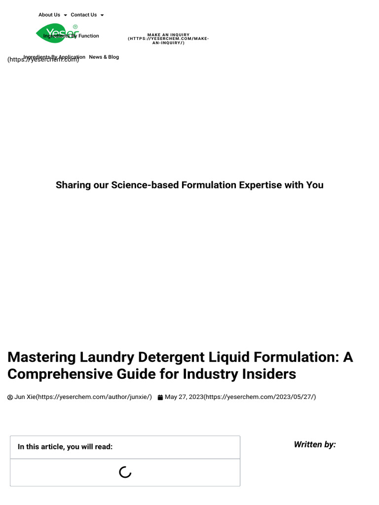 Mastering Laundry Detergent Liquid Formulation - A Comprehensive Guide ...